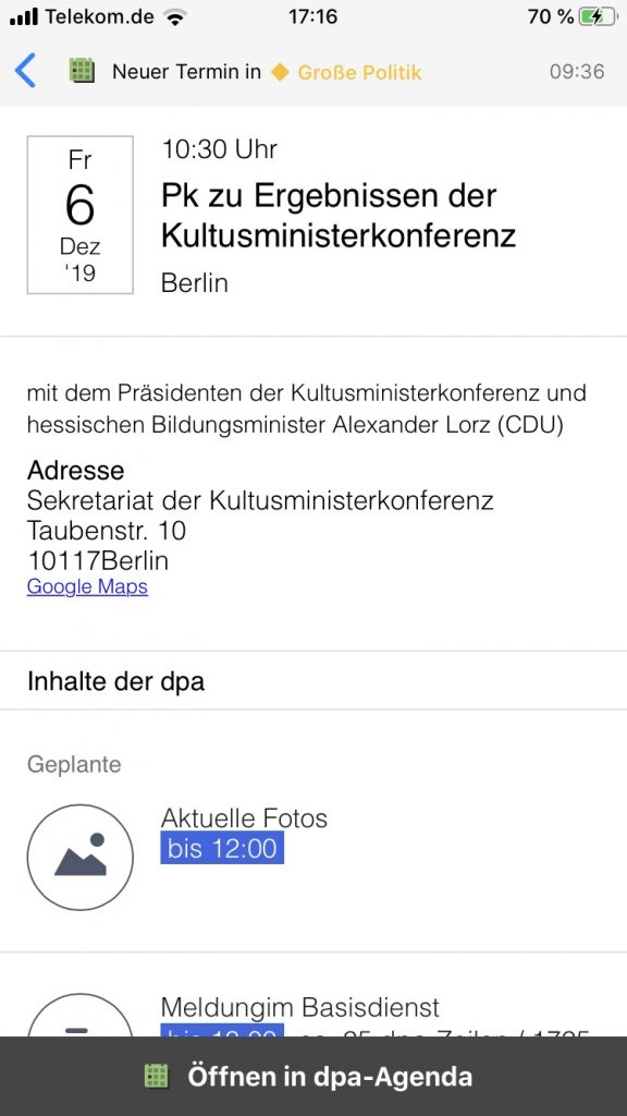 dpa ID-App als Nachrichtenzentrale für Kommunikationsprofis